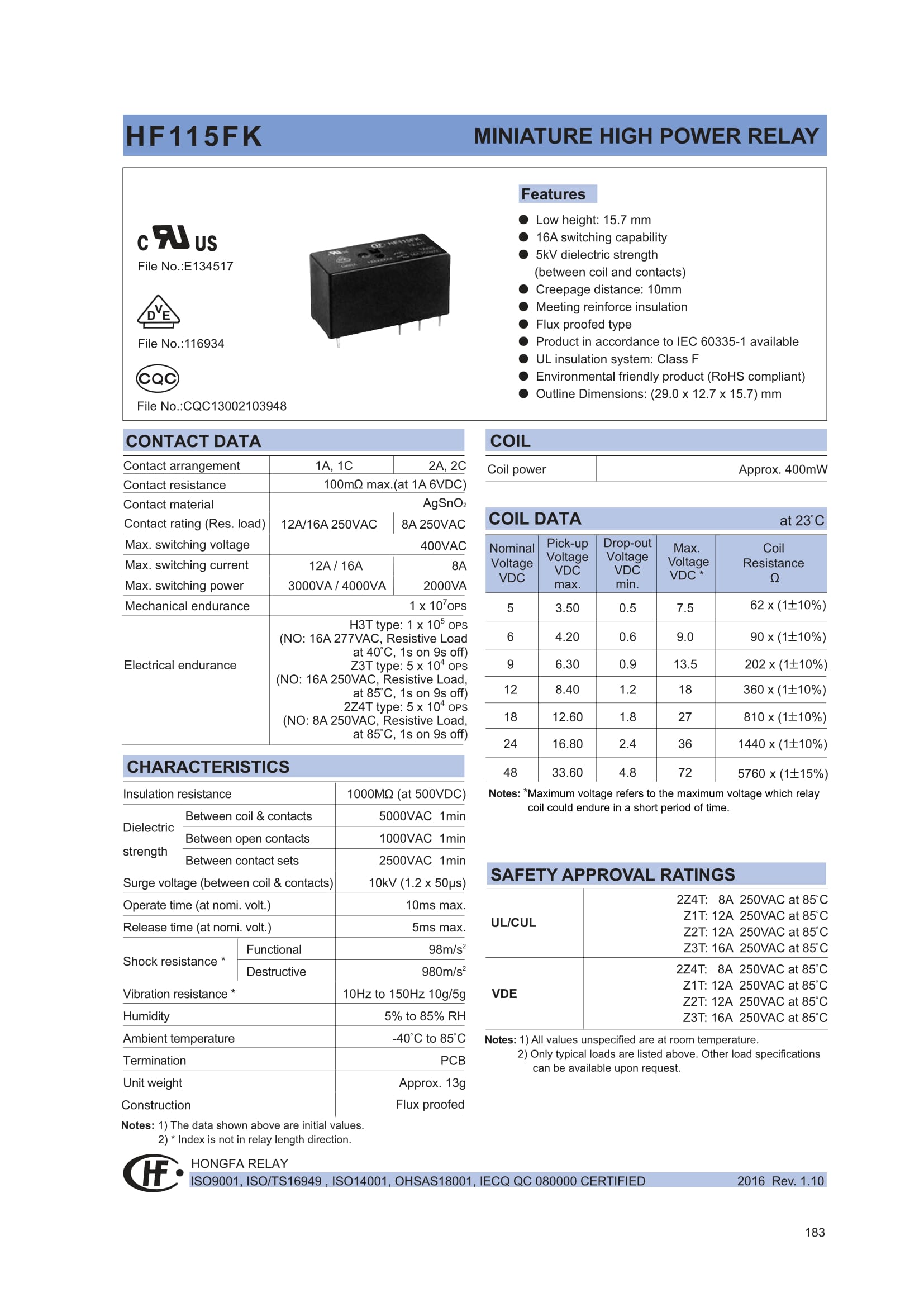 RÖLE 24V ÇİFT KONTAK - Hongfa - Röle RÖLE 24V ÇİFT KONTAK
